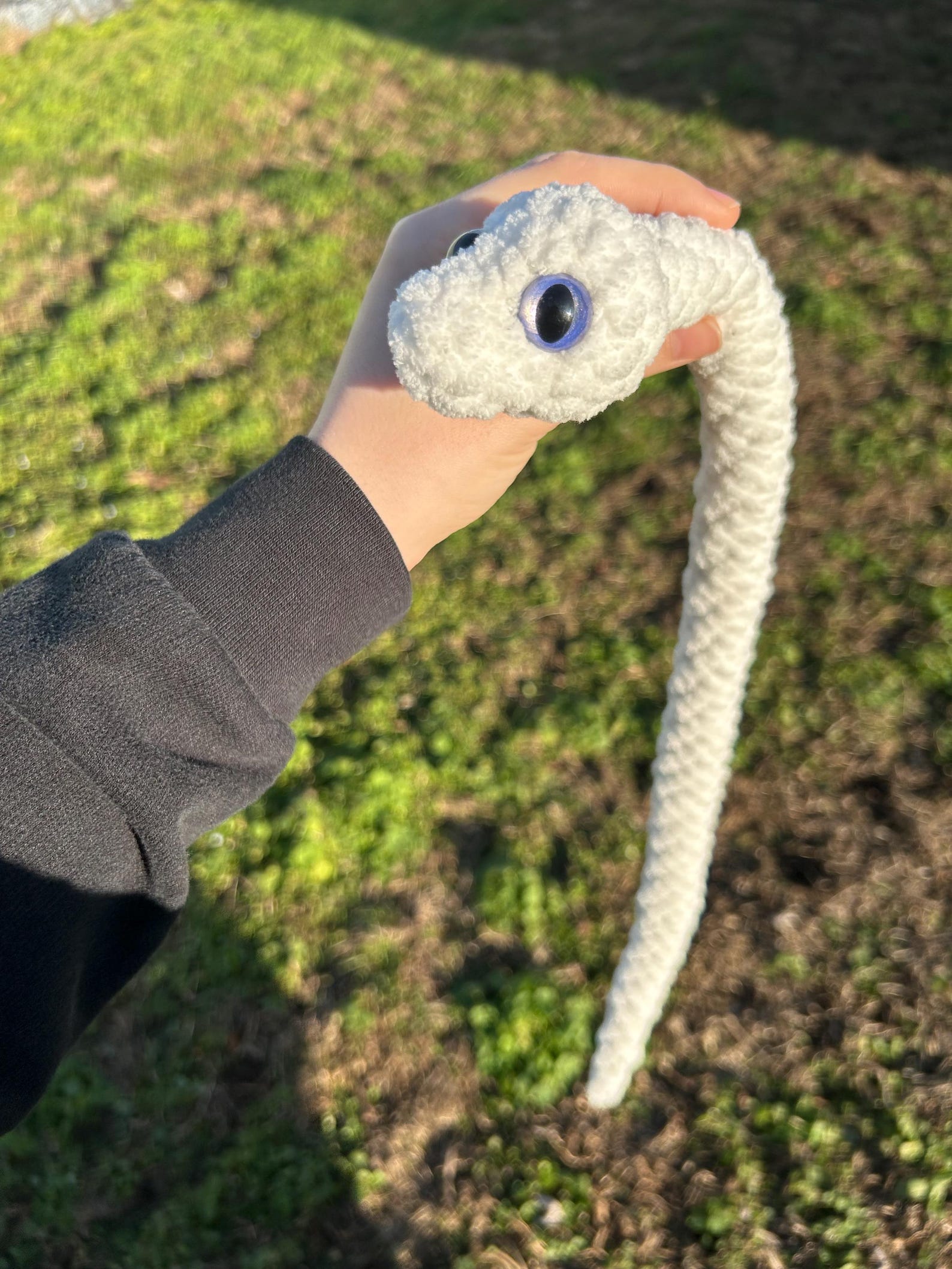 Baby Snake Plushie - Handmade 27inch Long White Stuffed Animal Snake ...