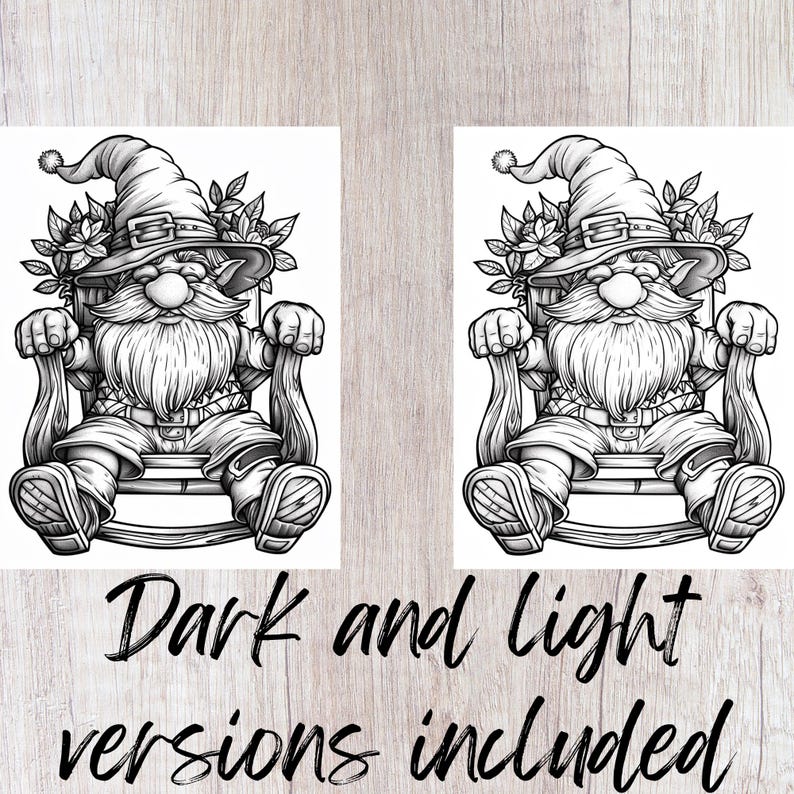 25 Gnome Coloring Pages, Printable Coloring Book PDF, Garden Coloring ...