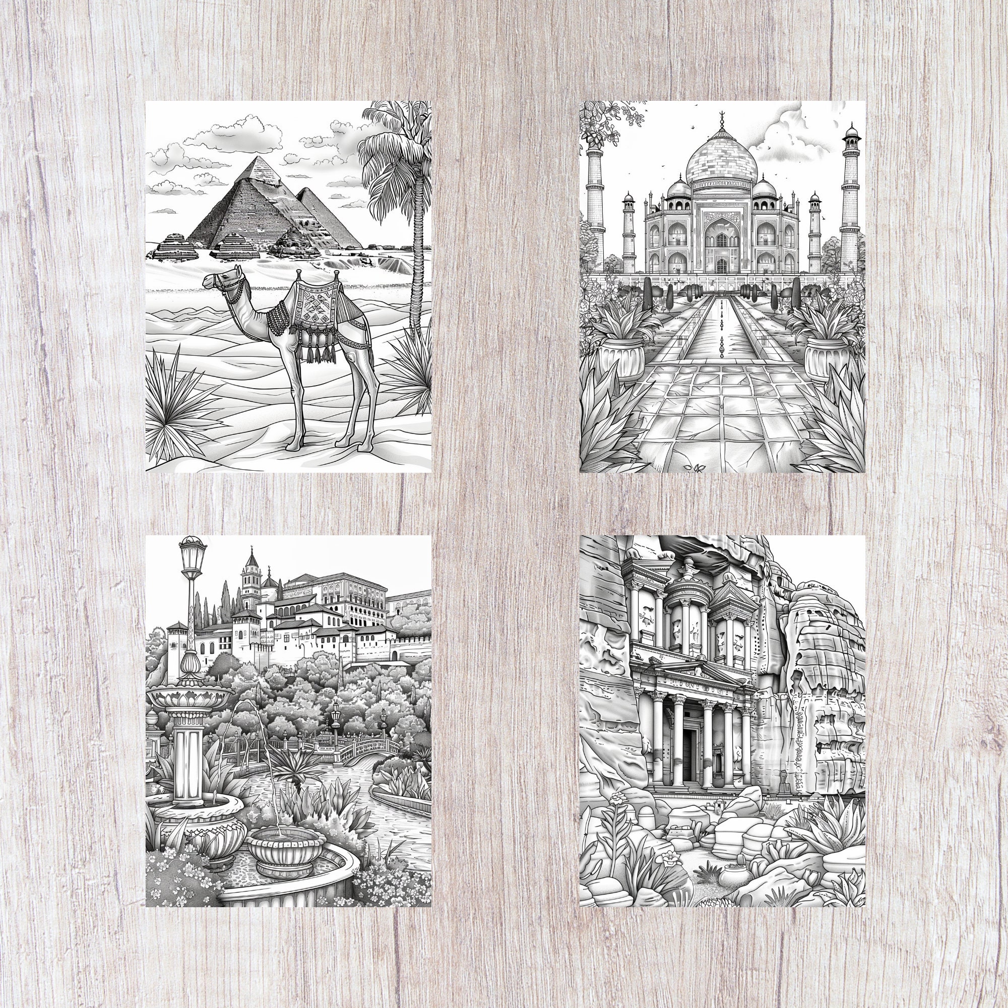 20 Landmark Coloring Pages, Printable Coloring Book PDF, Travel ...