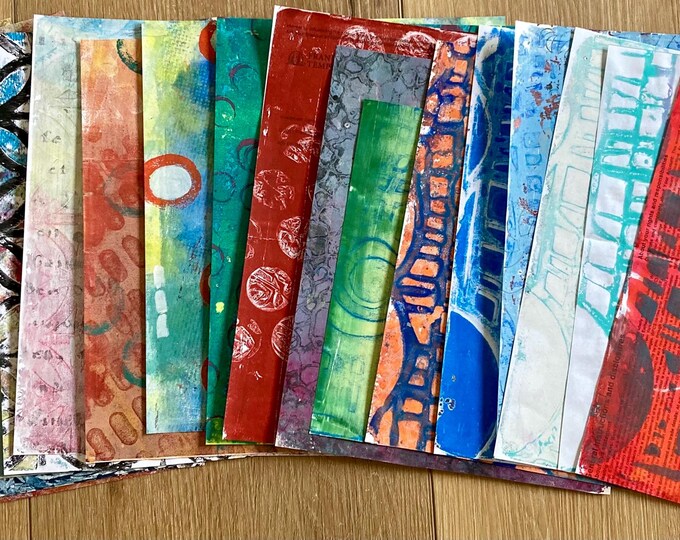 Gelli Print Papers Collage Bundle Journal Background Pages Painterly ...