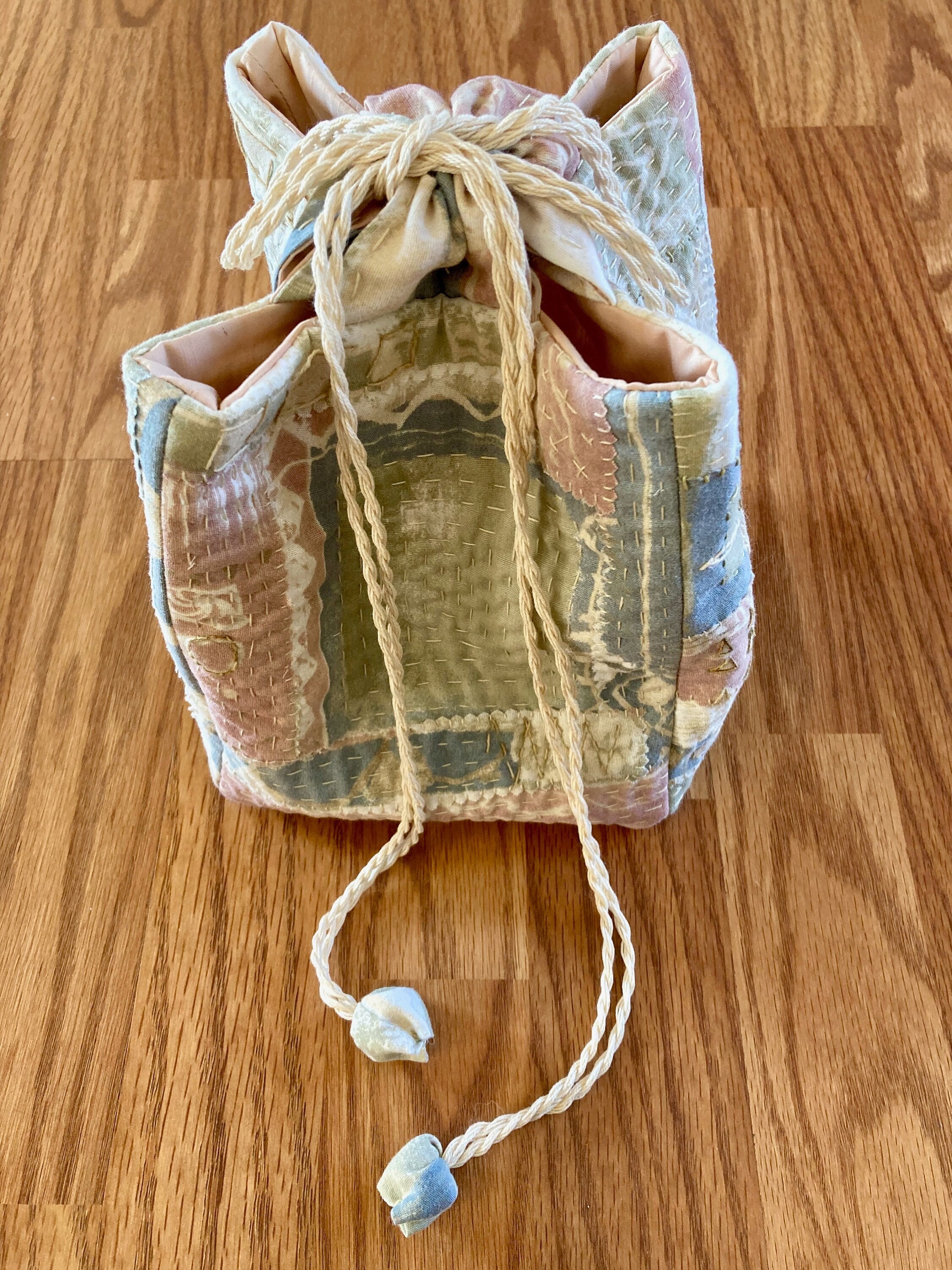 Japanese Rice Bag, Komebukuro Bag, Boro, Sashiko Handbag, Drawstring ...