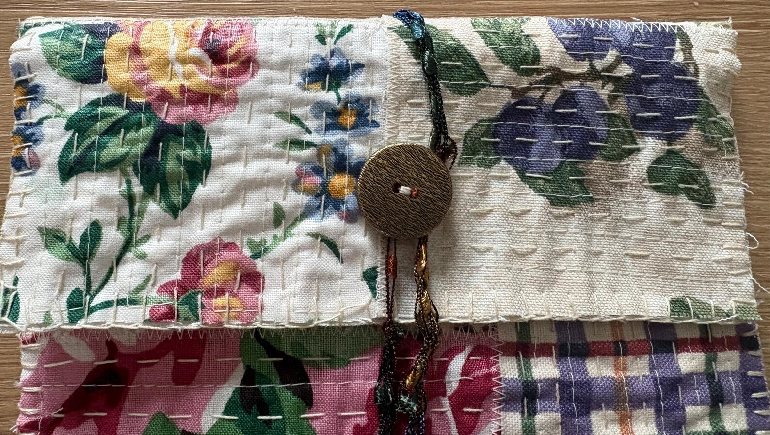 Colorful Hand Stitched Boro Sashiko Patchwork Quilted Cosmetic Bag ...