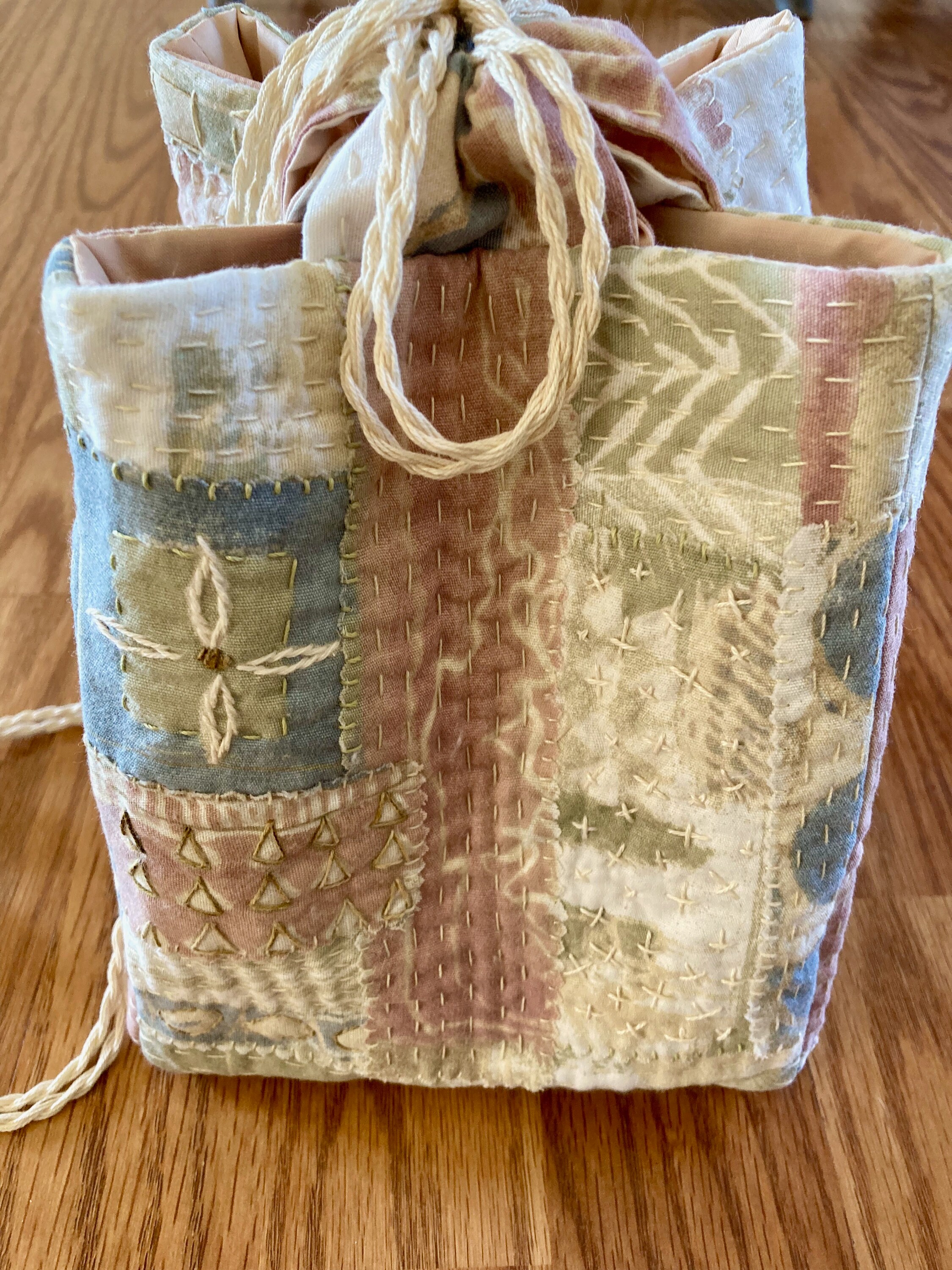 Japanese Rice Bag, Komebukuro Bag, Boro, Sashiko Handbag, Drawstring ...