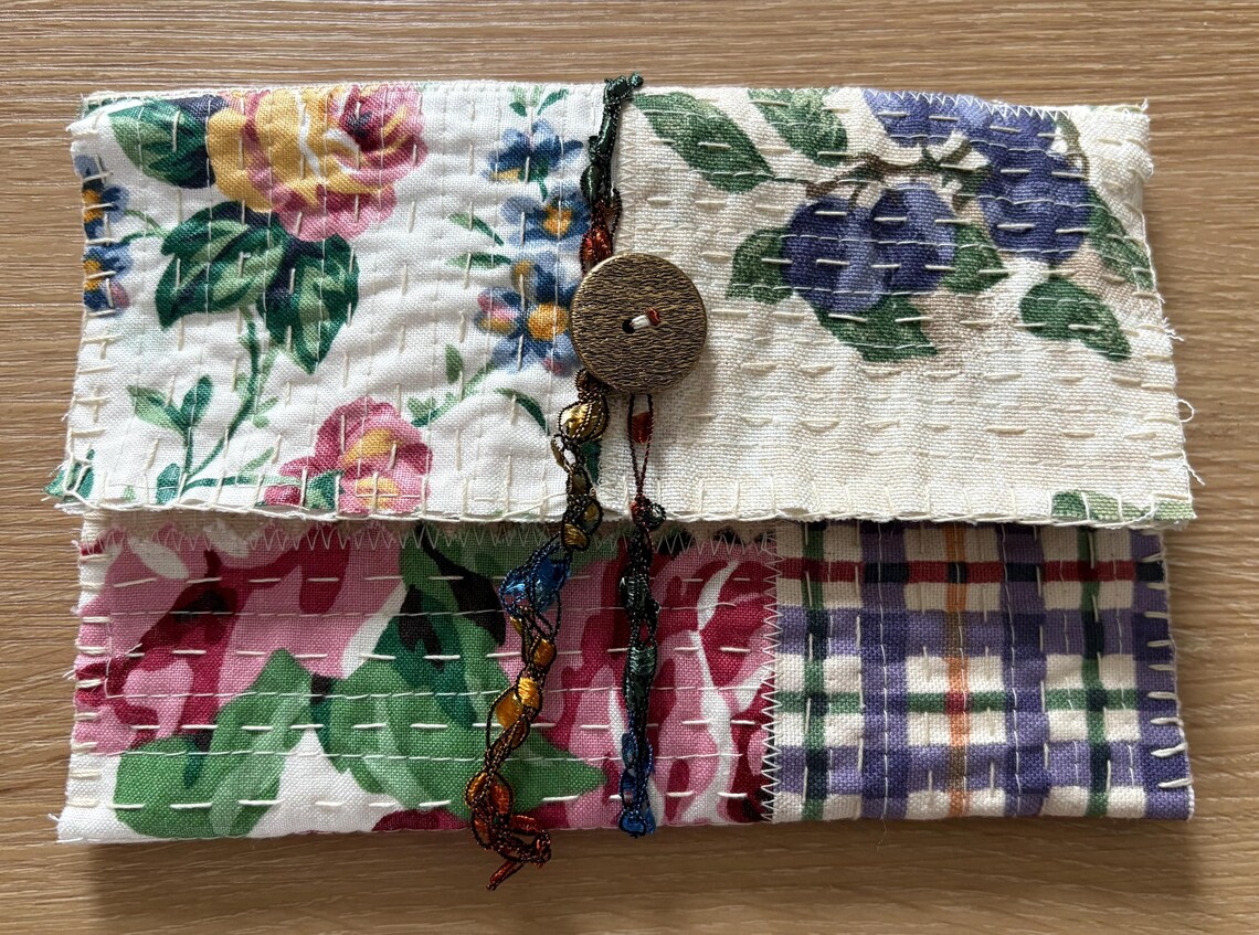 Colorful Hand Stitched Boro Sashiko Patchwork Quilted Cosmetic Bag ...