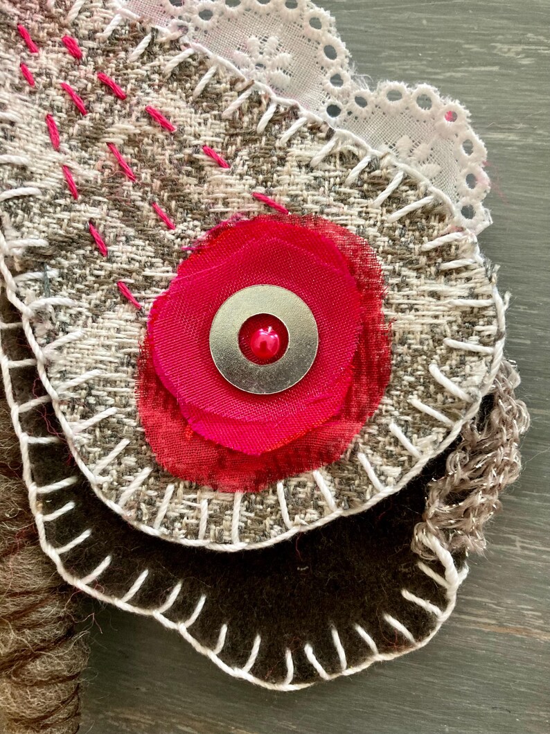 Fabric / Textile Art Moth Brooch Pin / Refrigerator Magnet - Etsy