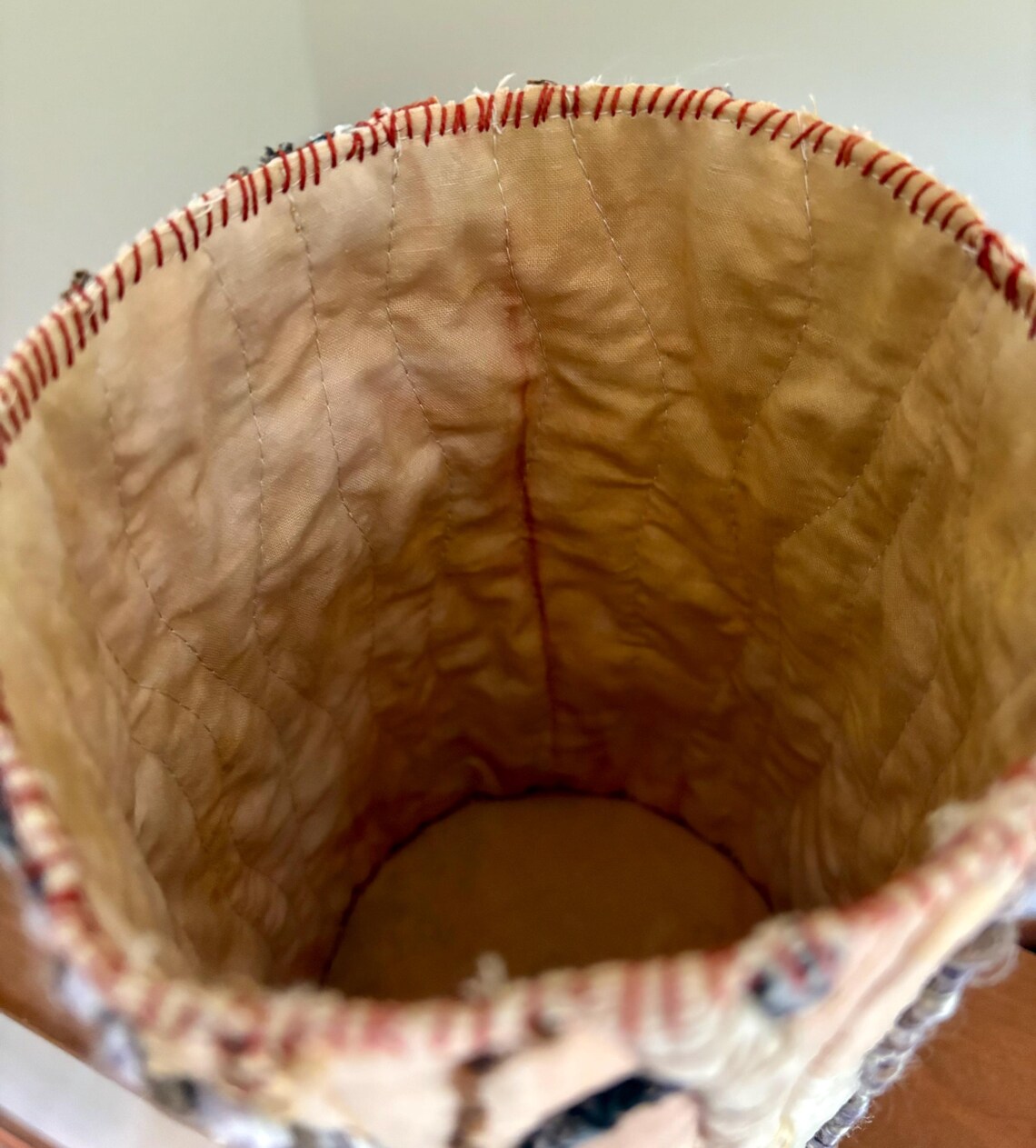 Botanical Fabric Vessel: Hand-stitched Fiber / Textile Art Vase, Earth ...