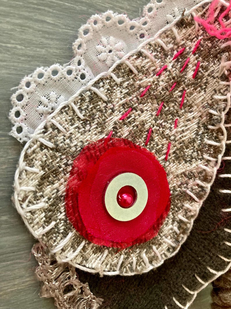 Fabric / Textile Art Moth Brooch Pin / Refrigerator Magnet - Etsy