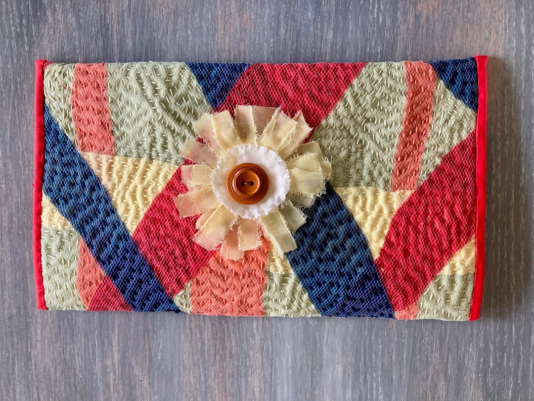 Slow / Hand Stitched Boro Sashiko Patchwork Quilted Cosmetic Bag ...