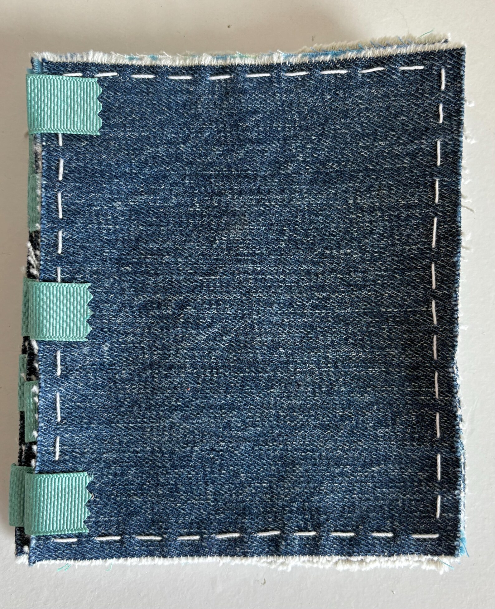 Recycled Denim Fabric Book Slow Stitching / Mindful Stitching ...