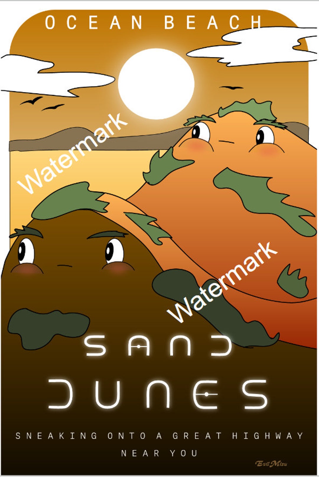 Ocean Beach Sand Dunes Poster - Etsy