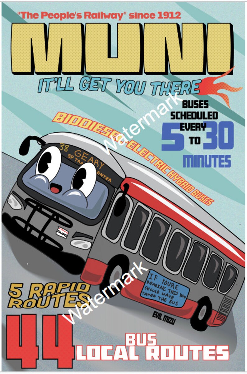 MUNI Poster - Etsy