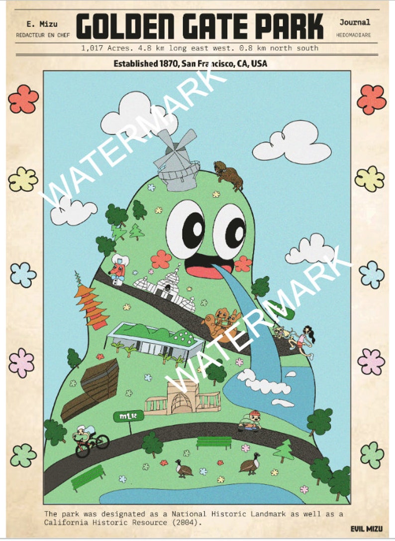 Golden Gate Park Poster - Etsy