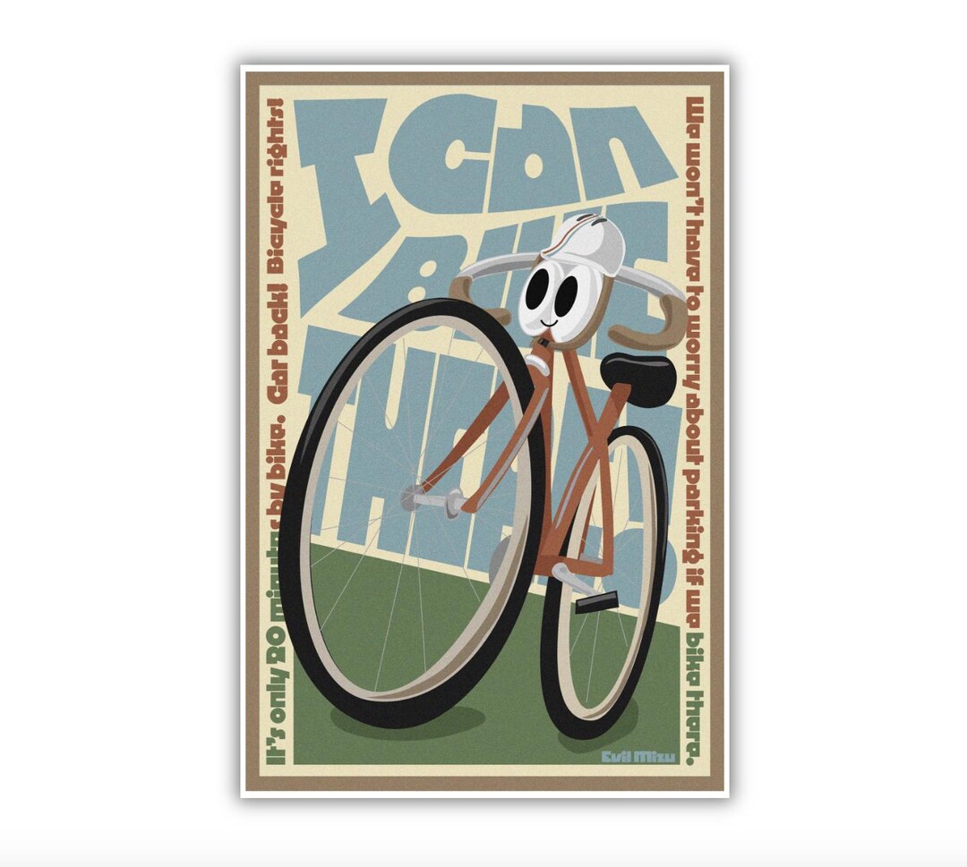 I Can Bike There Poster - Etsy