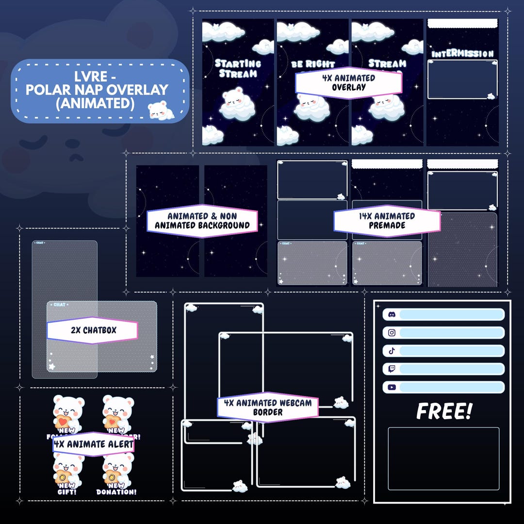 Polar Nap Tiktok Stream Overlay | Animated Packs (digital Download) - Etsy