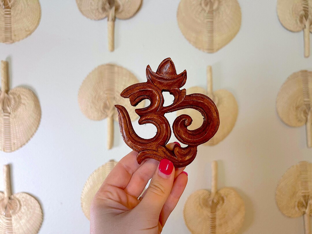 Om Symbol Wooden Wall Hanging, Hand-carved Om Symbol, Wooden Om Symbol ...