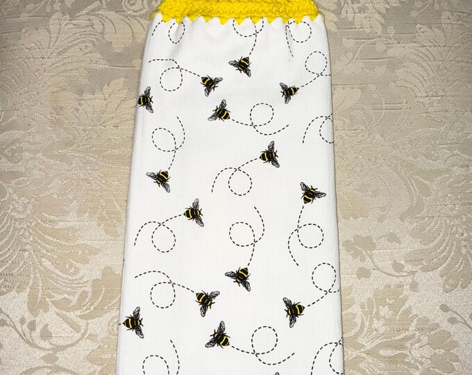 Bee Kitchen Towel: Thick Double Layer Crochet Hanging Hand Towel - Etsy