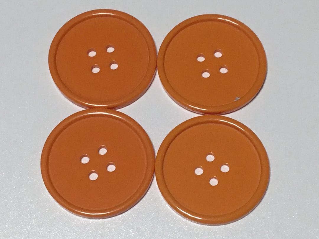 4 Large Pumpkin Orange Plastic Buttons: 1 1/2" Craft Supplies - Etsy