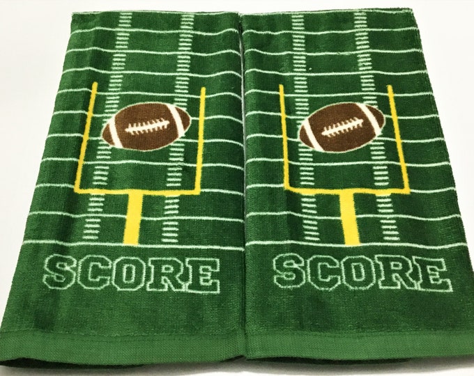 FOOTBALL FIELD SCORE Set of 2 Extra Plush Cotton Kitchen - Etsy