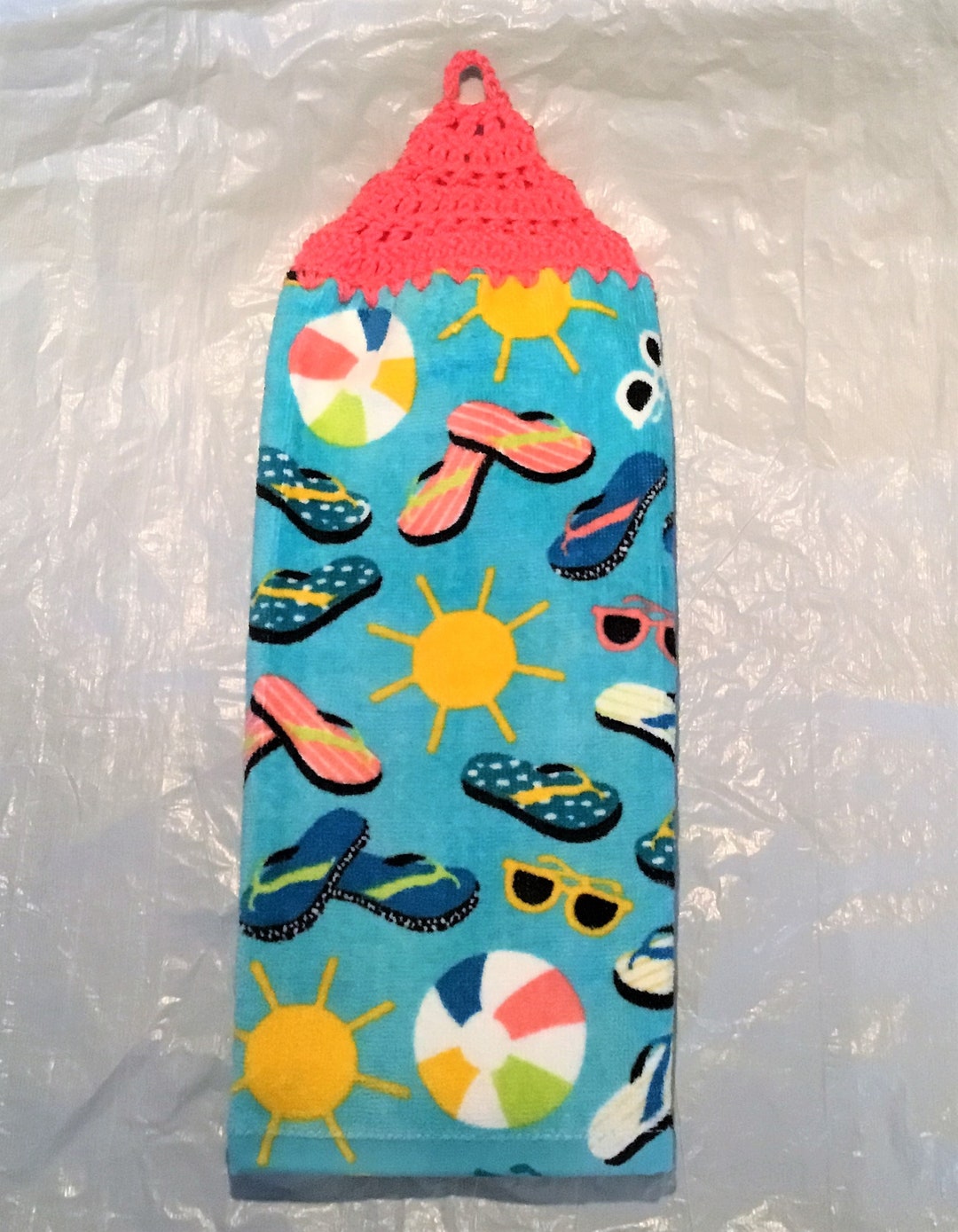 FLIP FLOPS, SUNGLASSES, Beach Balls Plush Over the Knob Double Layer ...
