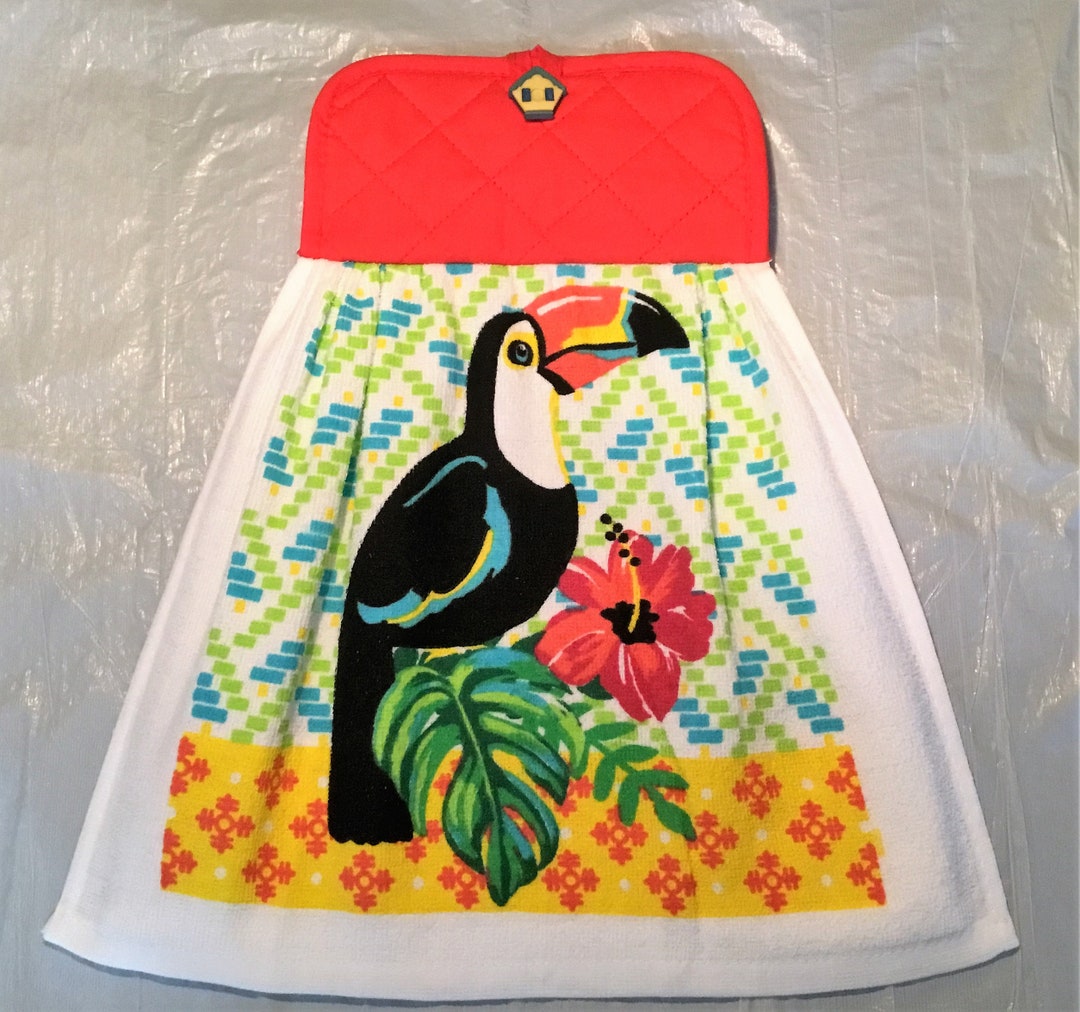 Tropical Toucan Hanging Towel: Double Layer Oven Door Decor - Etsy