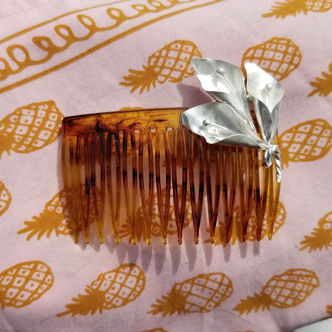 Vintage Sterling Silver Stuart Nye Calla Lily Hair Comb - Etsy