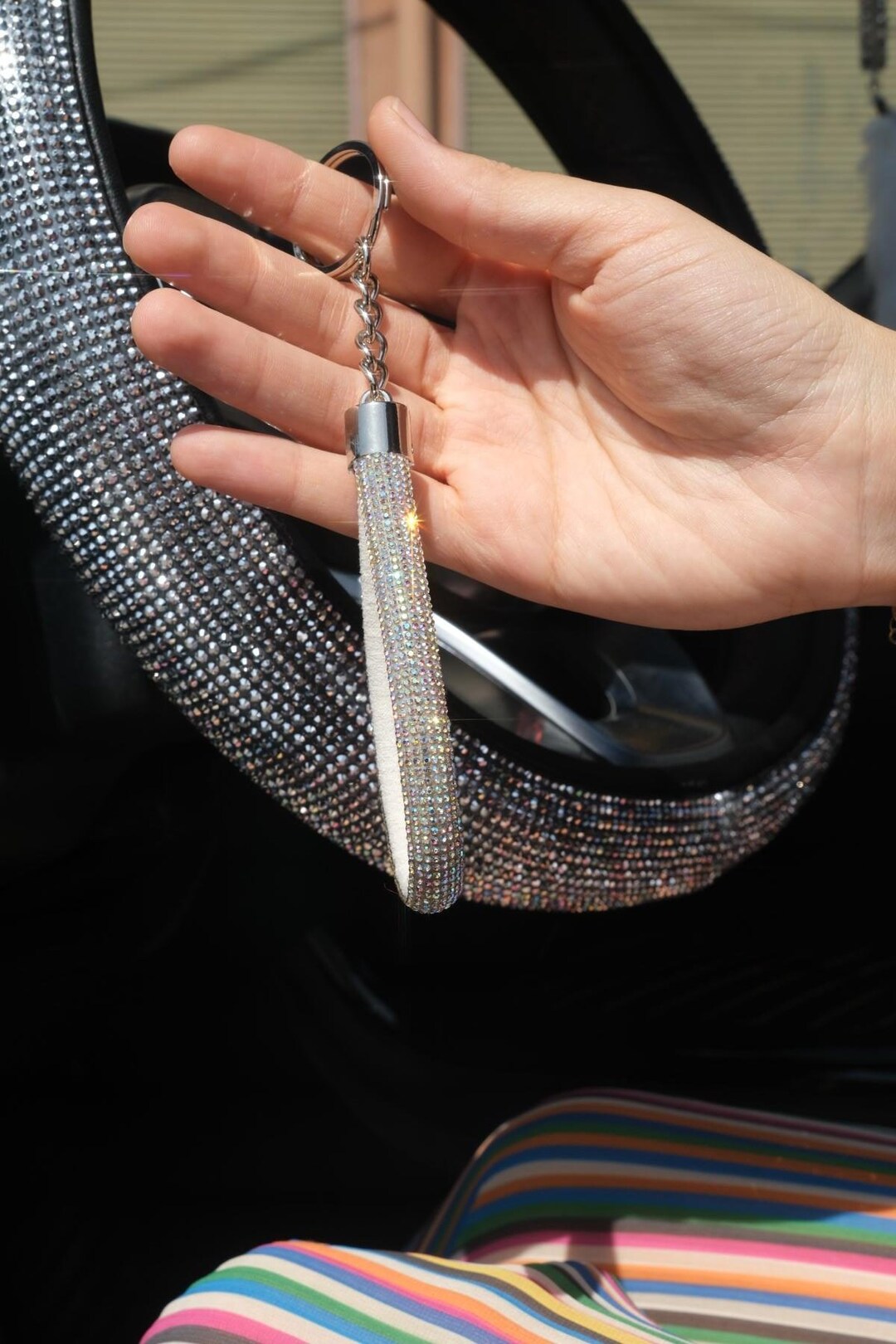 Swarovski Crystal Embellished Keychain Handcrafted Elegance - Etsy