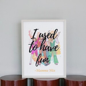 Mamma Mia Inspired Printable Wall Art, Instant Download, Mamma Mia ...