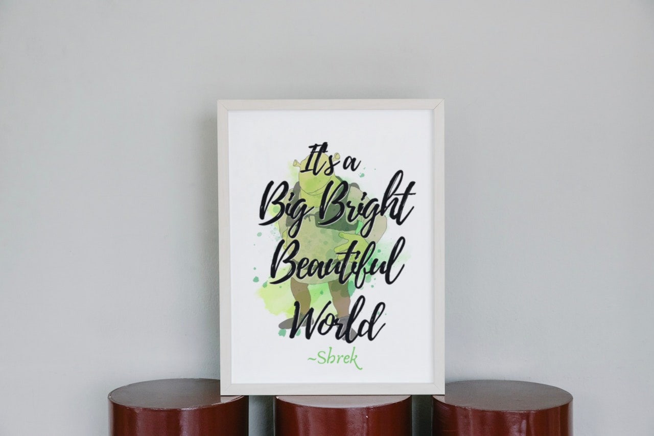 Shrek Inspired Printable Wall Art, Instant Download, Shrek Quote Poster ...