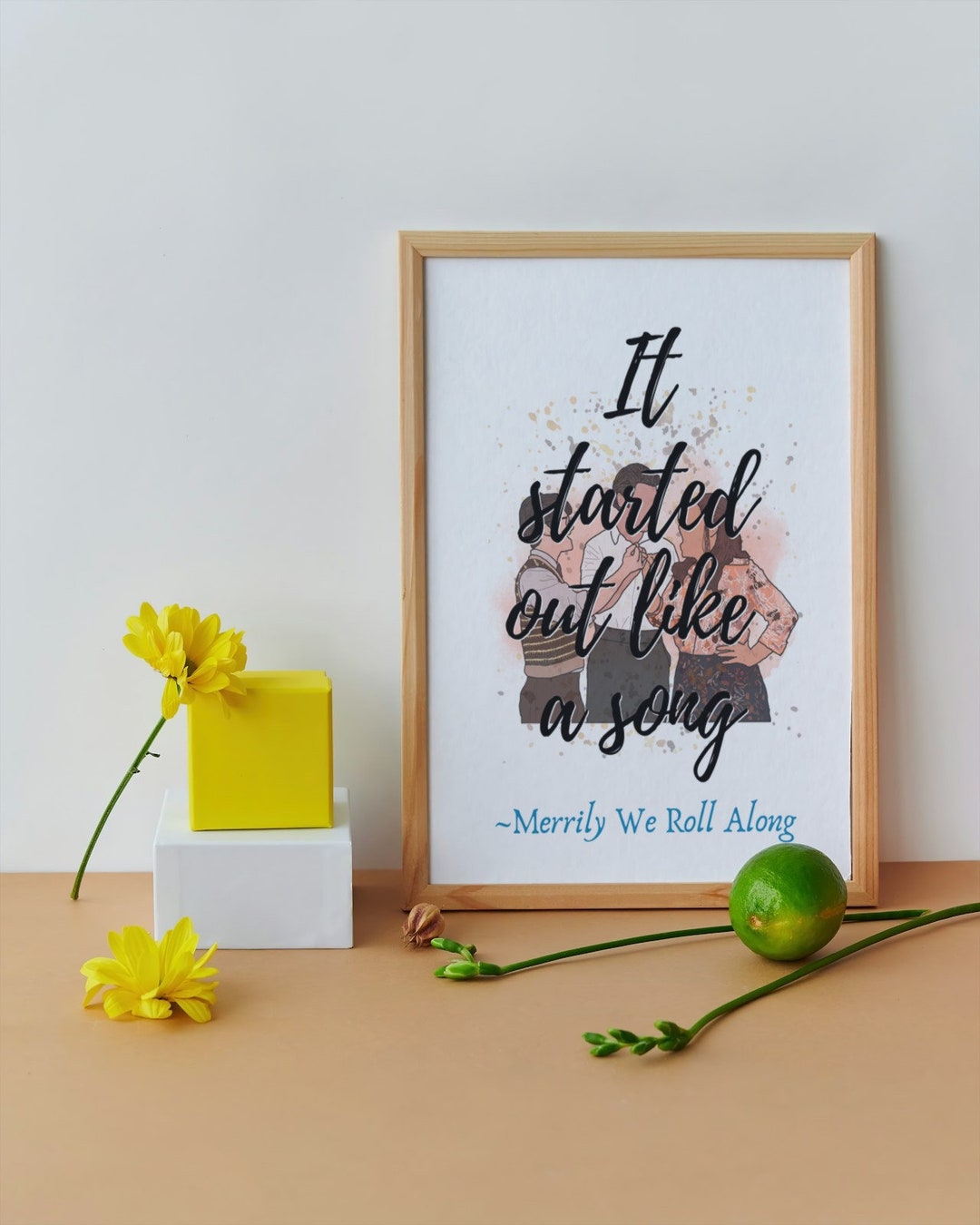 Merrily We Roll Along Inspired Printable Wall Art, Instant Download ...