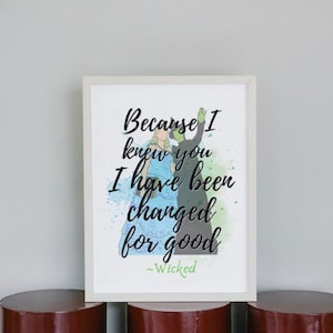 Wicked Musical Inspired Printable Wall Art, Instant Download, Wicked ...
