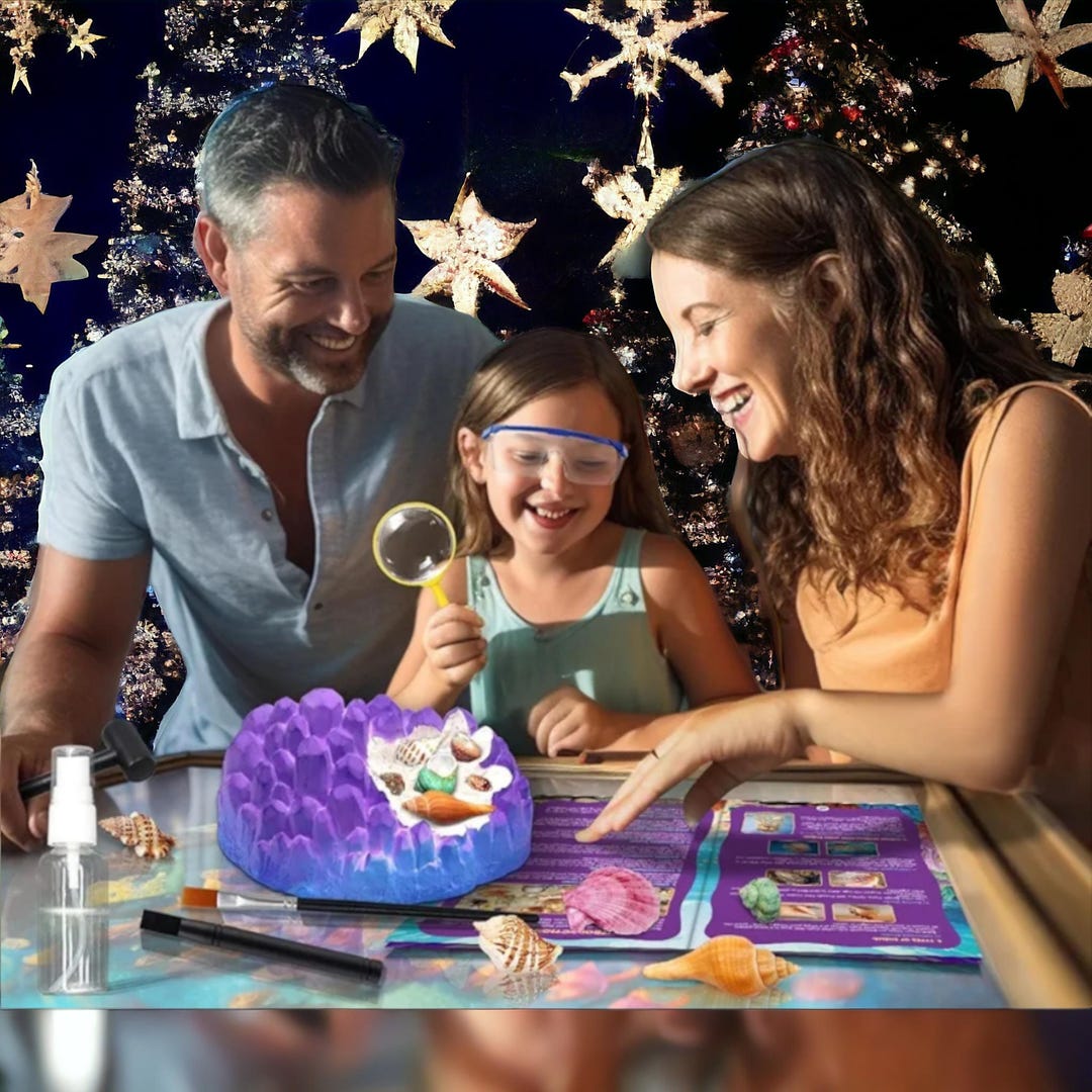 Ocean Fossil Dig Kit for Kids - Discover 20+ Real Shells & Sea ...