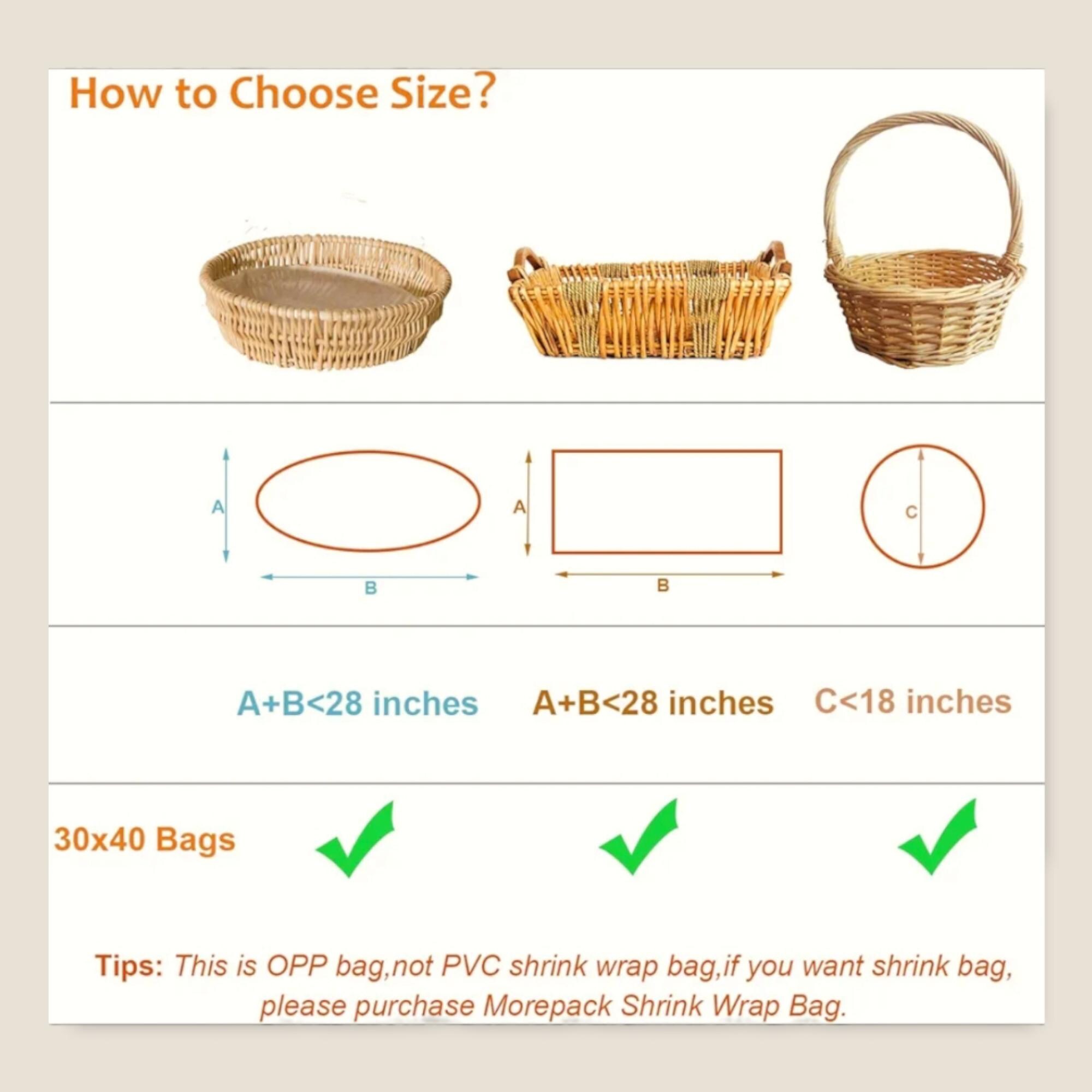 Clear Cello Bags for Gift Baskets - 30x40 Inch Large Cellophane Wrap ...