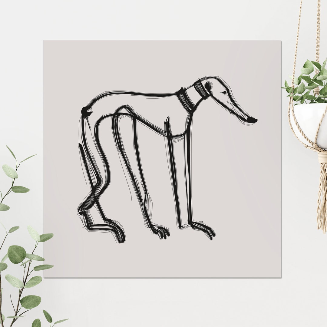 Greyhound Art claws for Modern Homes Minimalist Sighthound Artwork for ...
