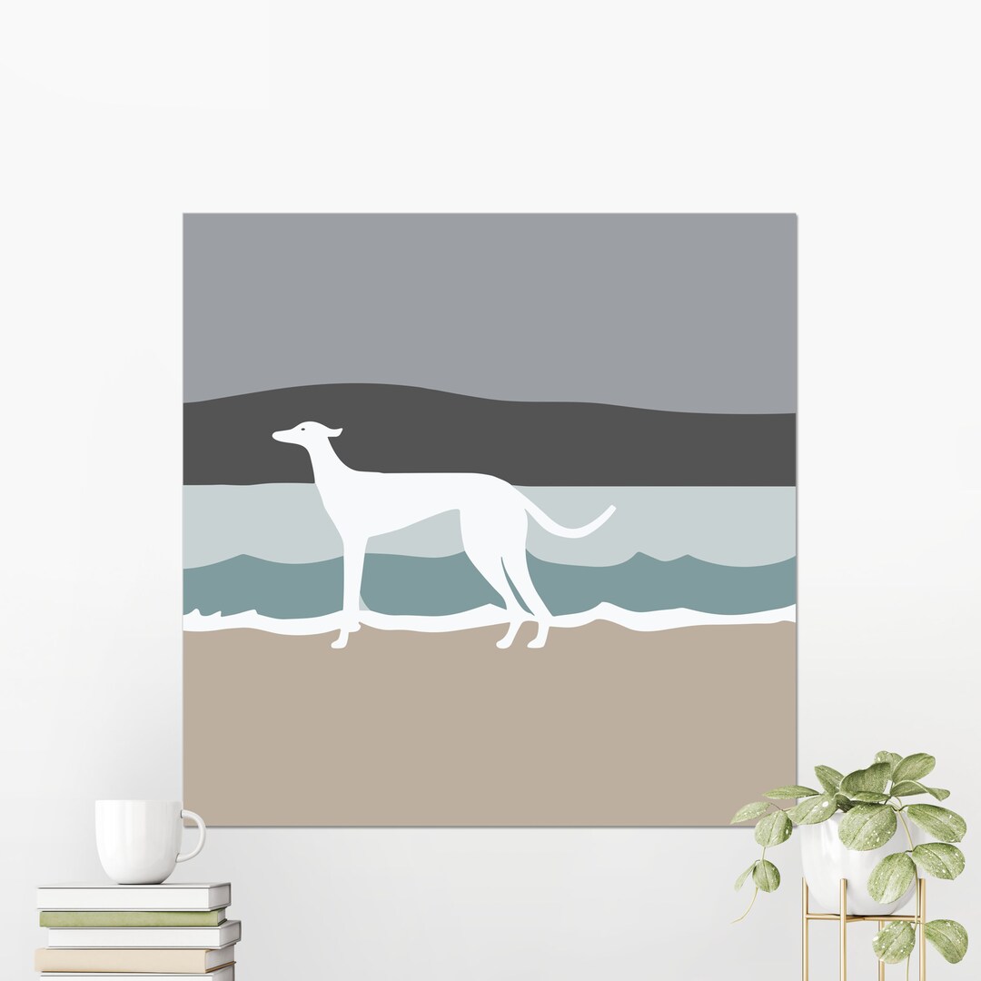 Greyhound Artwork beach Hound for Modern Homes Minimalist Sighthound ...