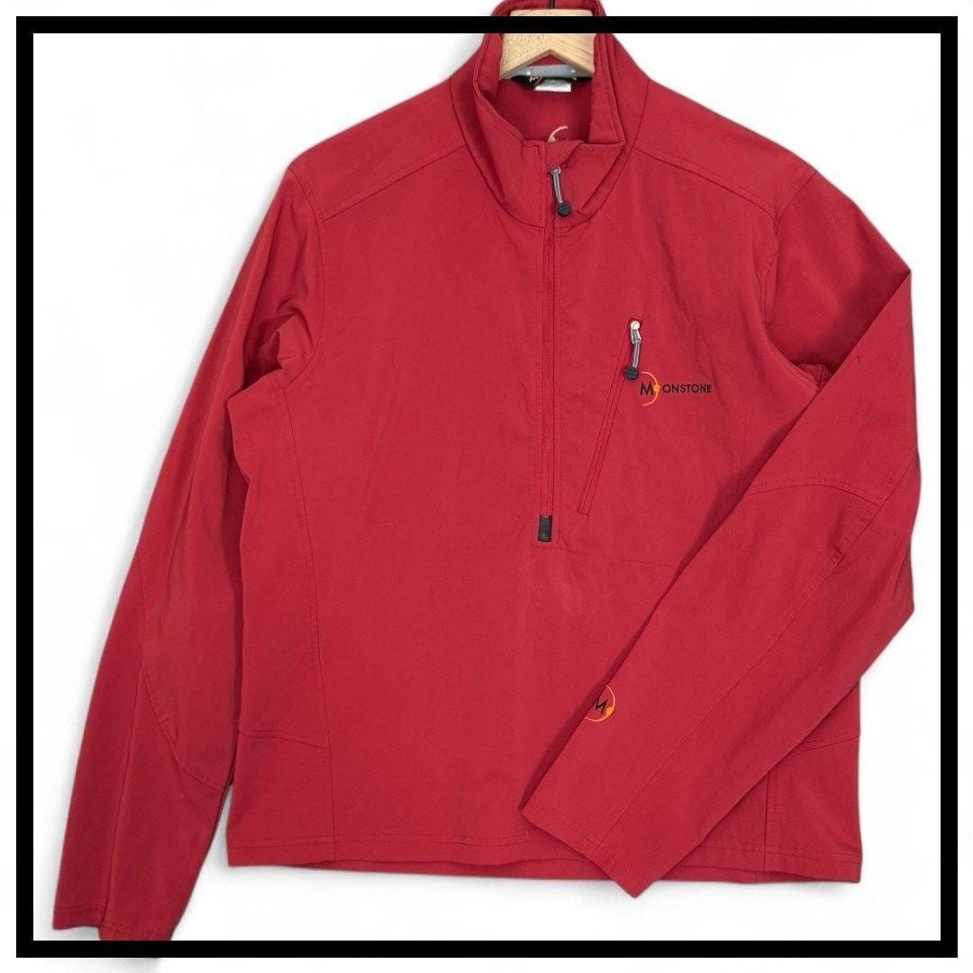 Moonstone Vintage 90s Softshell 1/2 Zip Pullover Jacket Red Y2K ...