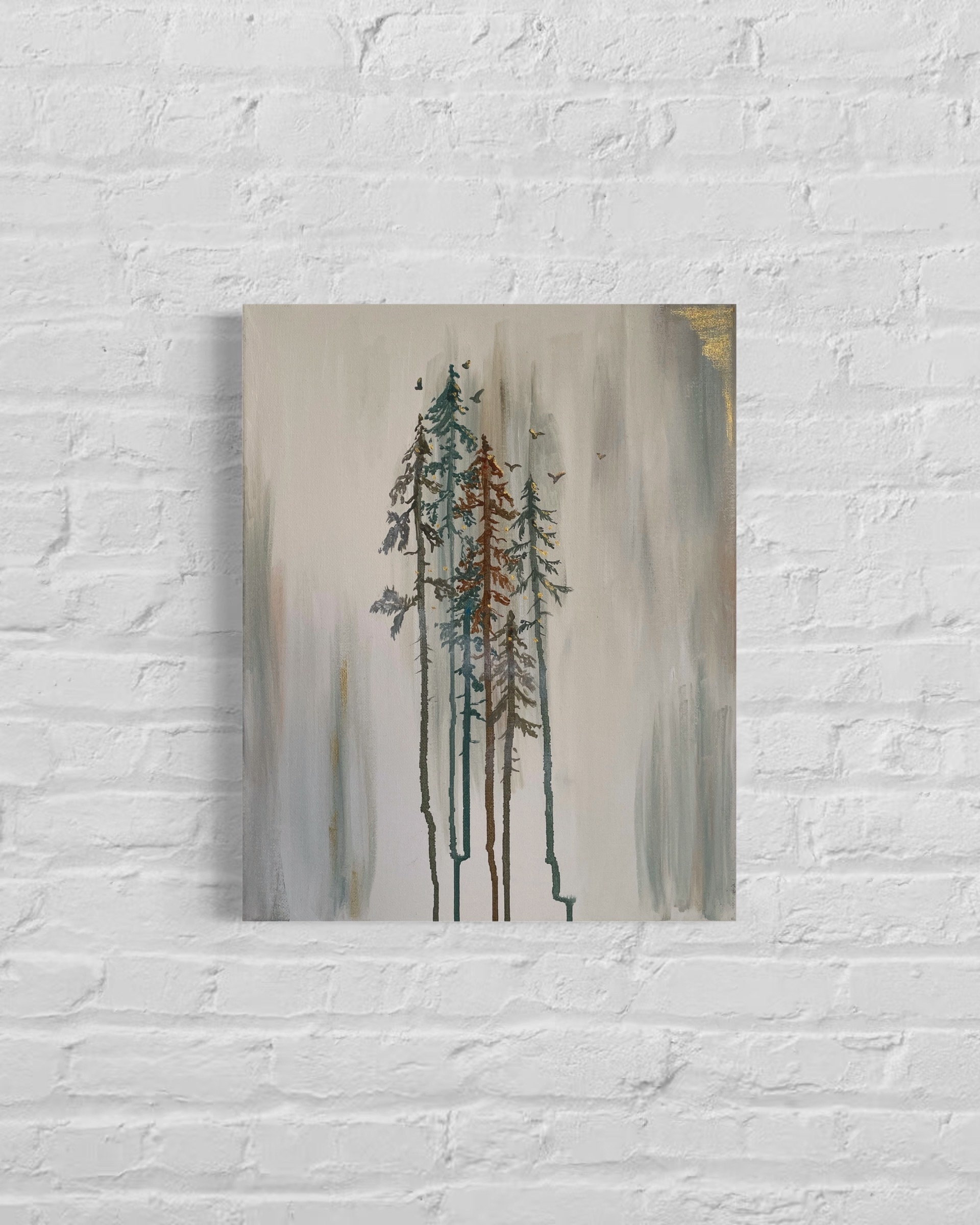 Unity in Nature: Abstract Tree Painting - 30x40cm Acrylic Art Original ...