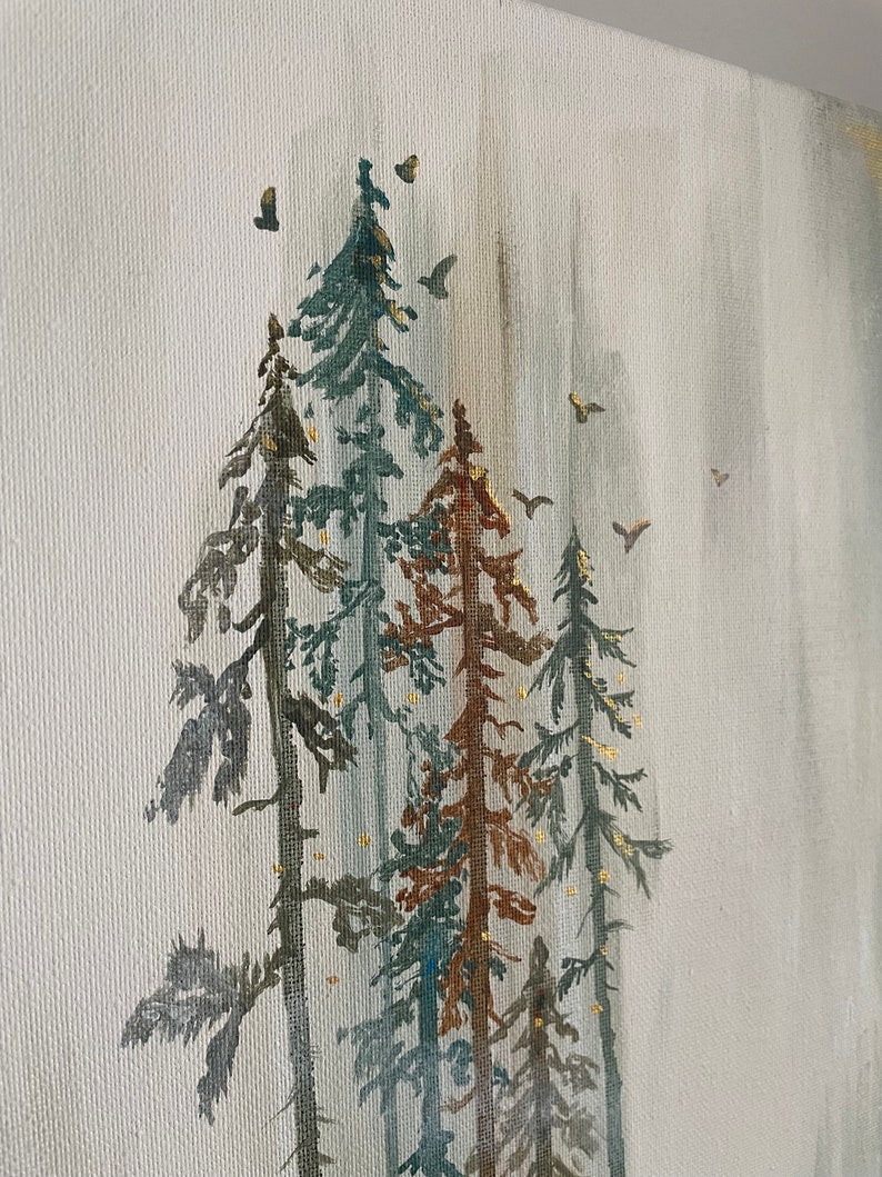 Unity in Nature: Abstract Tree Painting - 30x40cm Acrylic Art Original ...