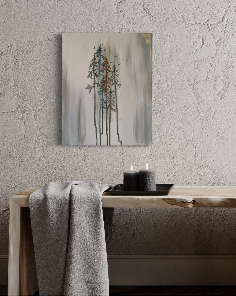 Unity in Nature: Abstract Tree Painting - 30x40cm Acrylic Art Original ...