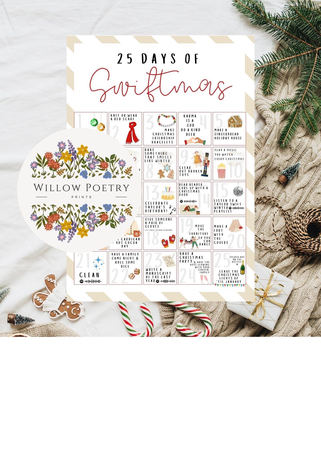 Swiftmas Printable Winter Bucket List, Taylor Swift Christmas ...