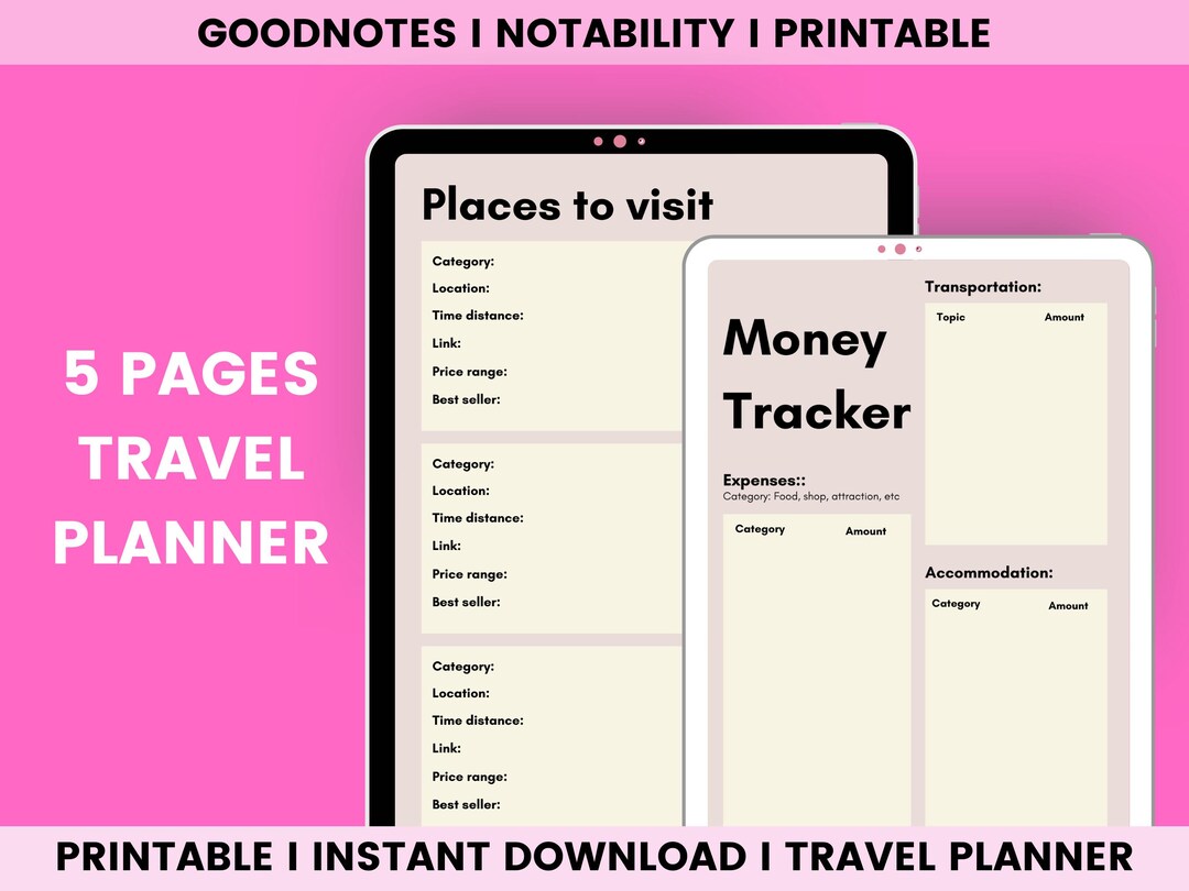 Travel Planner I Printable Planner I Trip Itinerary, Travel Journal ...