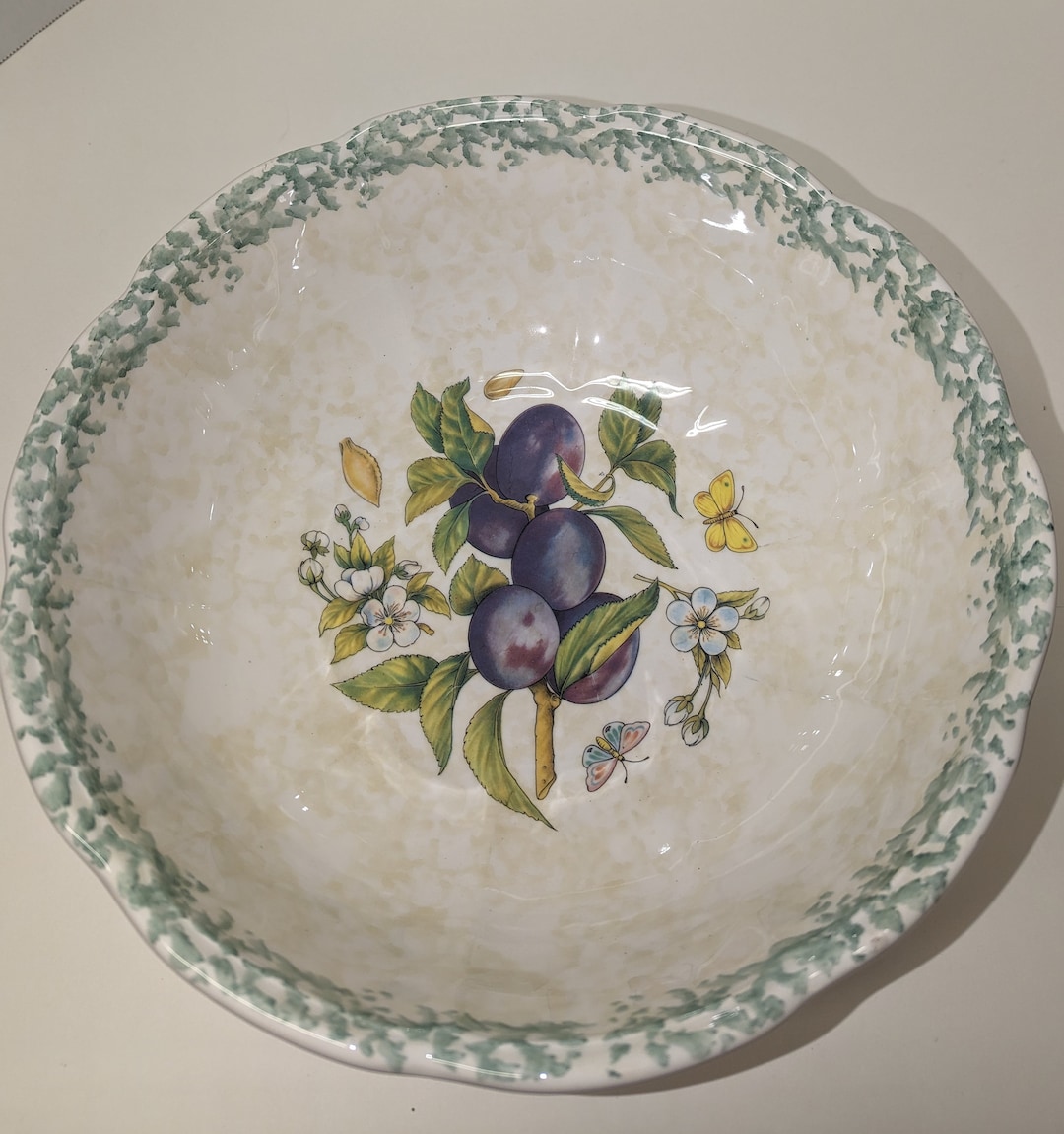 Vintage Himark Italy Plums Large Decorative Bowl - Etsy