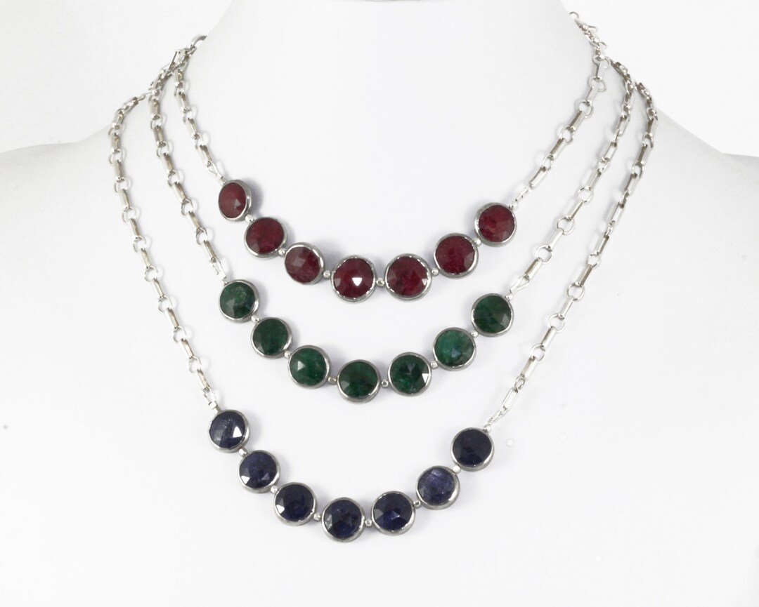 Ruby Necklace Ruby Statement Necklace Real Ruby Necklace Red Ruby ...