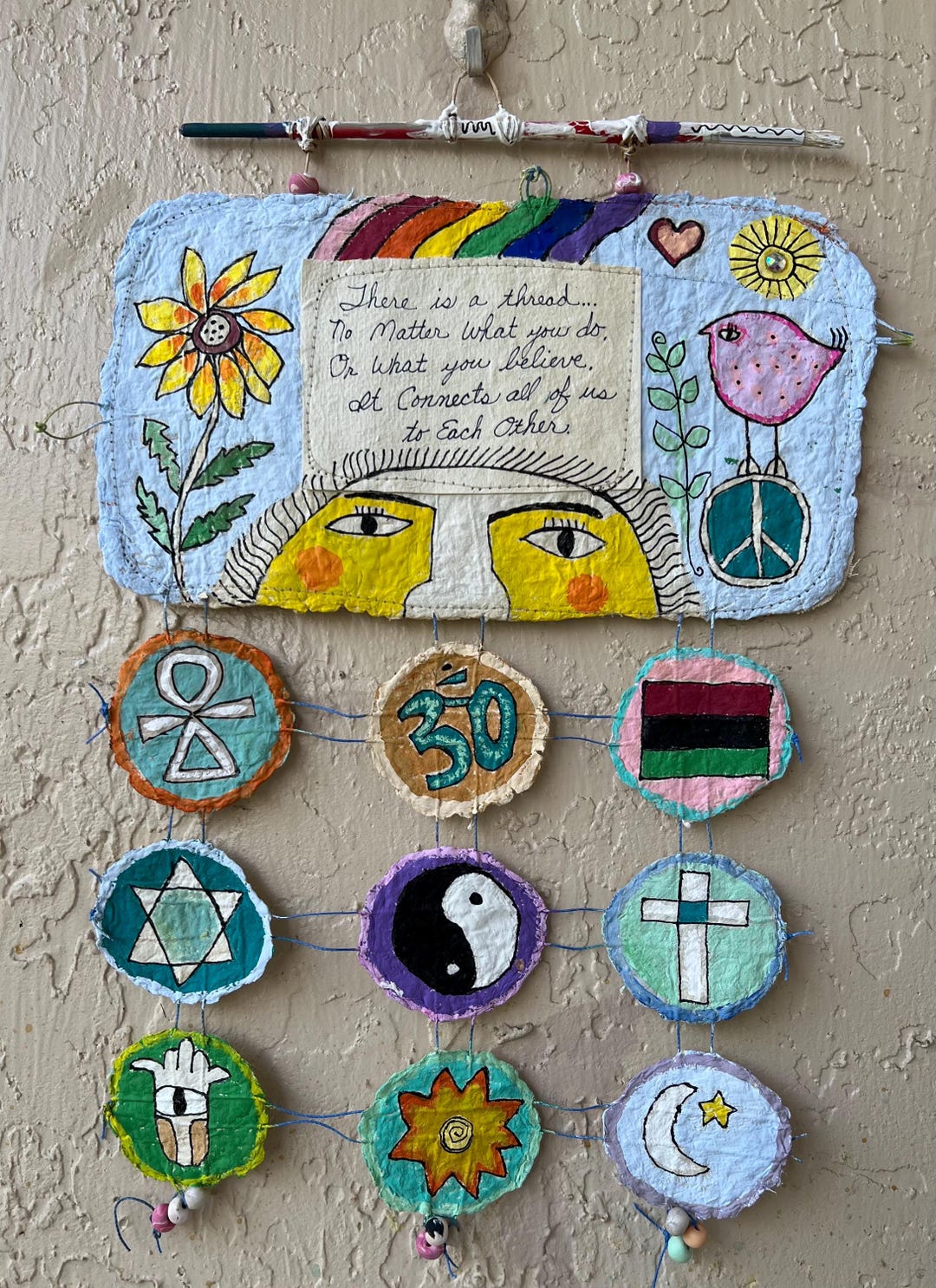 There is A Thread- Handmade Paper With Poem and Spiritual Symbols ...