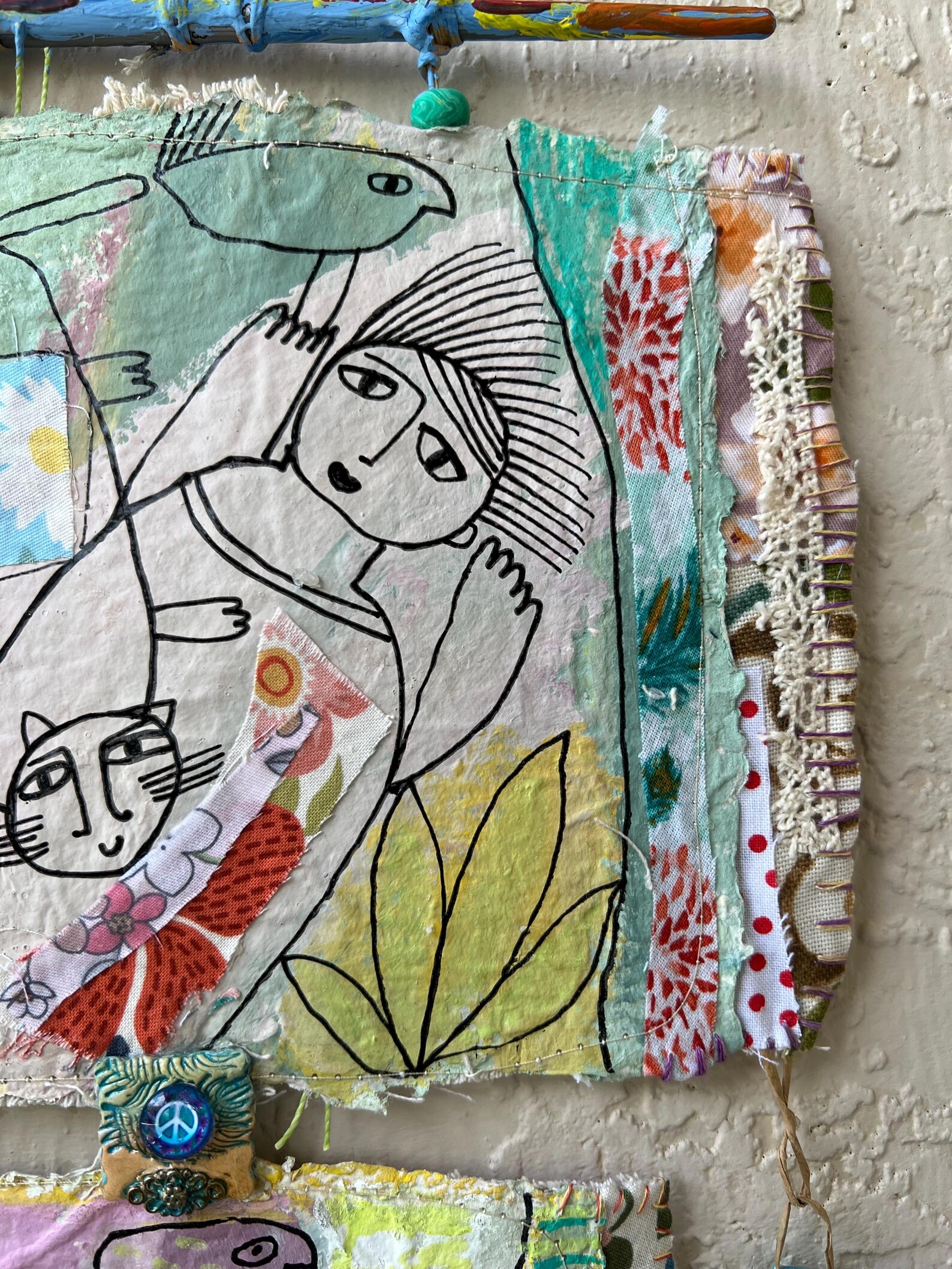 The Happy Dance - Handmade Paper and Fabric Folkart With Polymer Clay ...