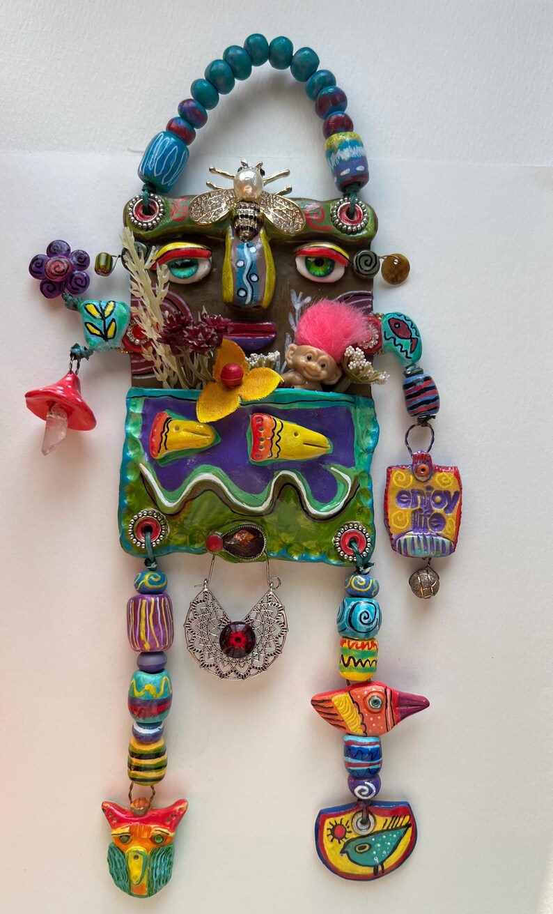 Bumblebee and Enjoy Life Troll Spirit Guide. Polymer Clay With Recycled ...
