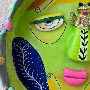 Love the Frog- Mask in a Paper Mache Bowl. - Etsy