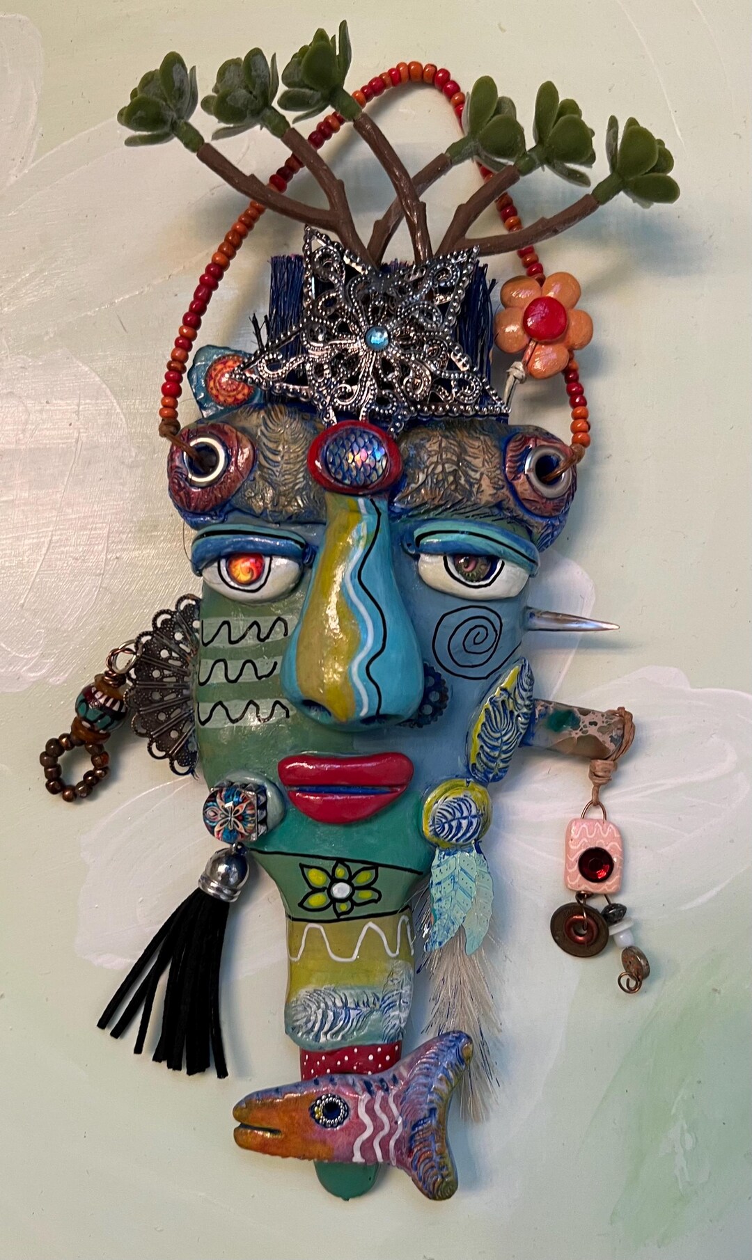 Succulent Paint Brush Head Polymer Clay With Inclusions. - Etsy