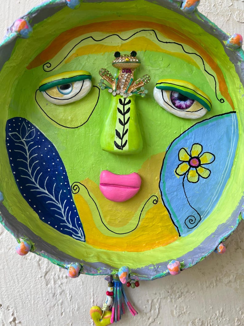 Love the Frog- Mask in a Paper Mache Bowl. - Etsy
