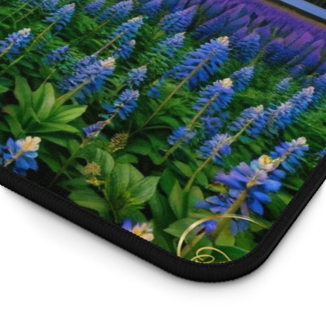 Bluebonnet Field Mouse Pad With Mountain Sunset Scene, Vibrant ...