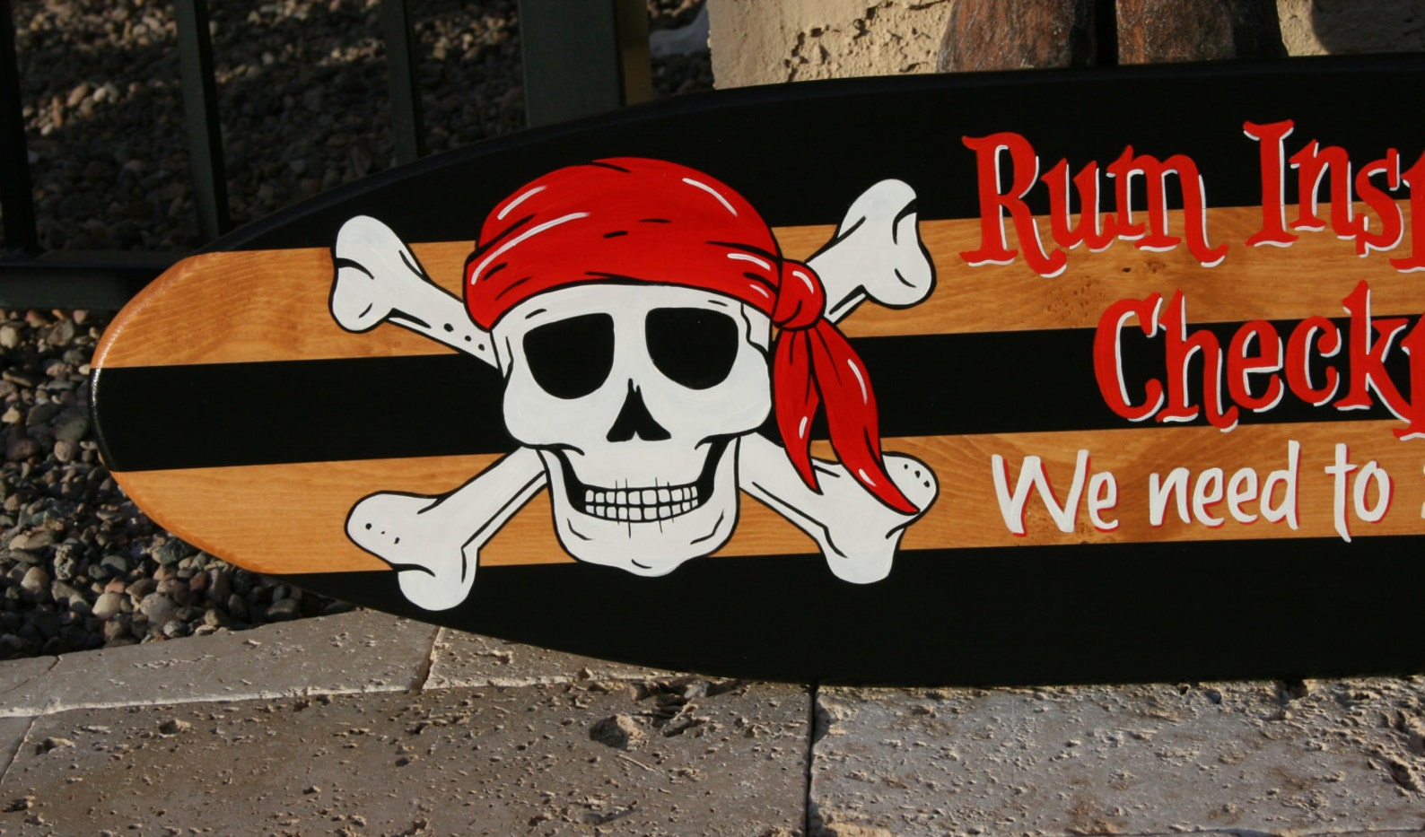 Pirate Themed Surfboard Wall Art Bar Decor Man Cave Pirate - Etsy